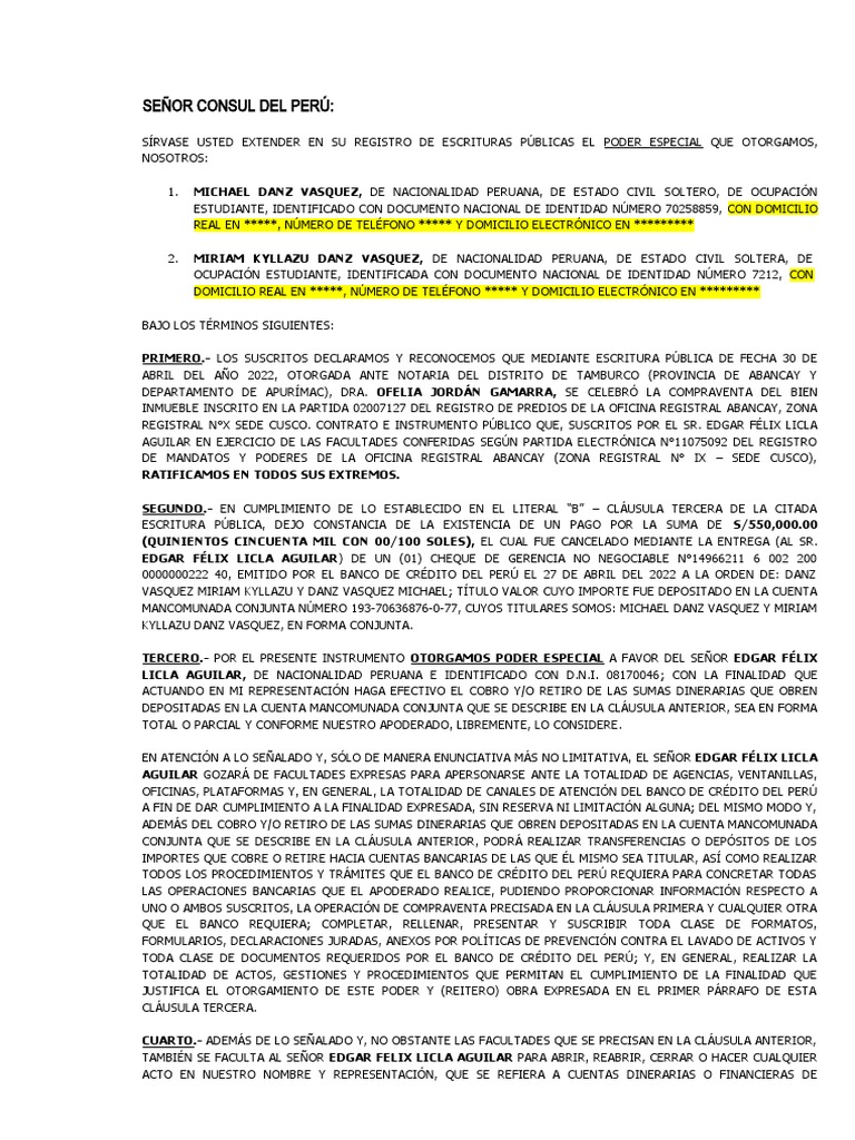 Poder Danz (SR Licla) Conjunta | PDF | Bancos | Cheque