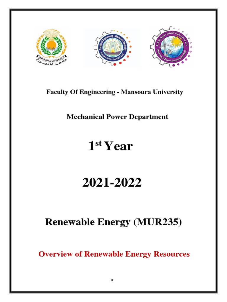 Renewable Energy Resources (Report) | PDF | Photovoltaics | Renewable ...