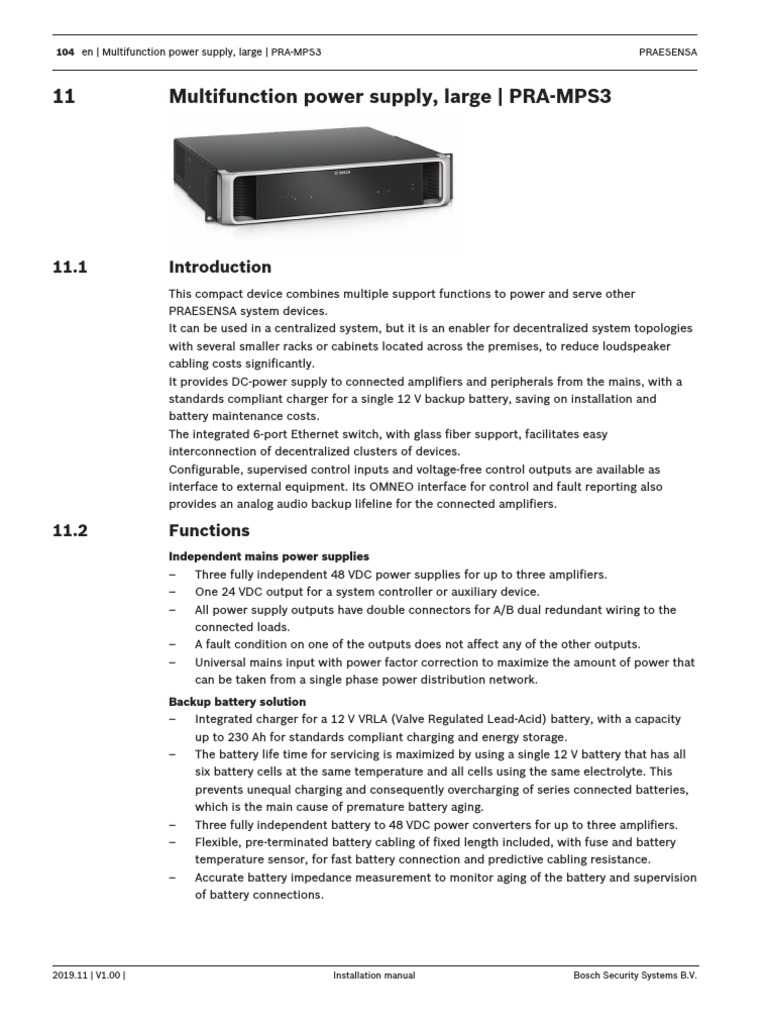 104 en - Multifunction Power Supply, Large - PRA-MPS3 | PDF | Battery ...