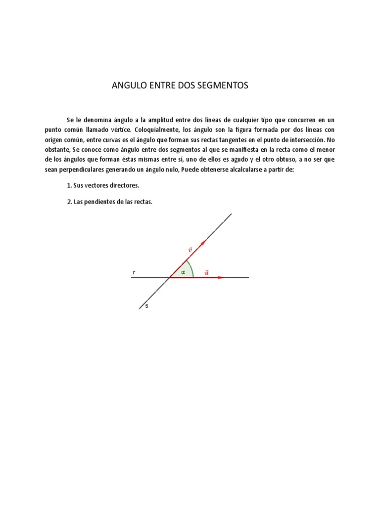 Cálculo de ángulos entre segmentos | PDF