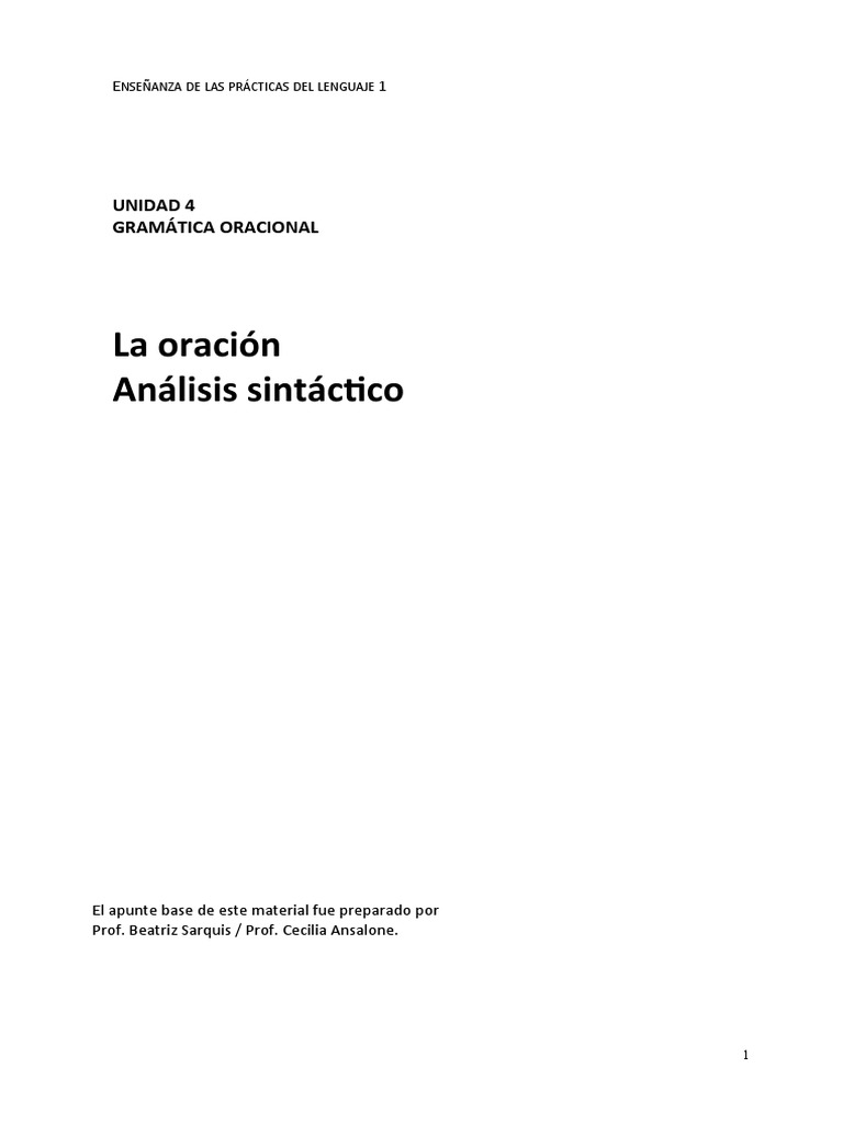 GRAMÁTICA Sintaxis | PDF | Asunto (gramática) | Verbo