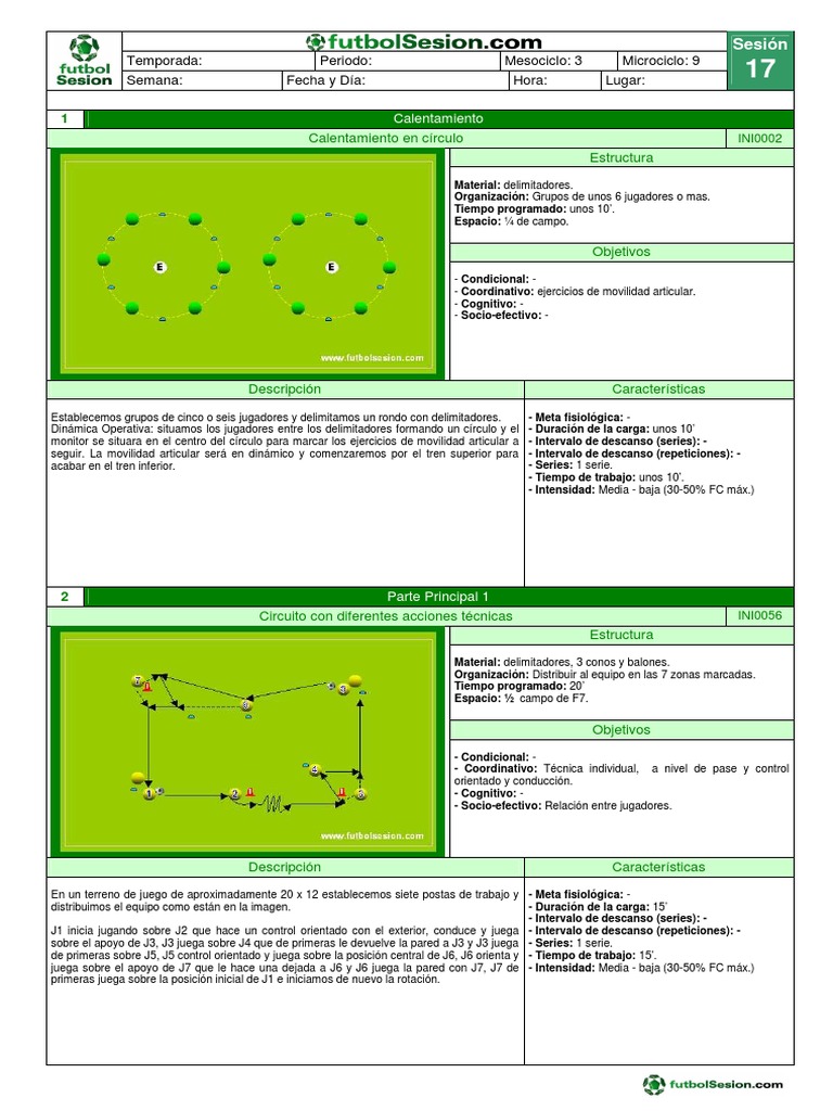 Calentamiento en Círculo para Fútbol | PDF | Asociación de Futbol ...
