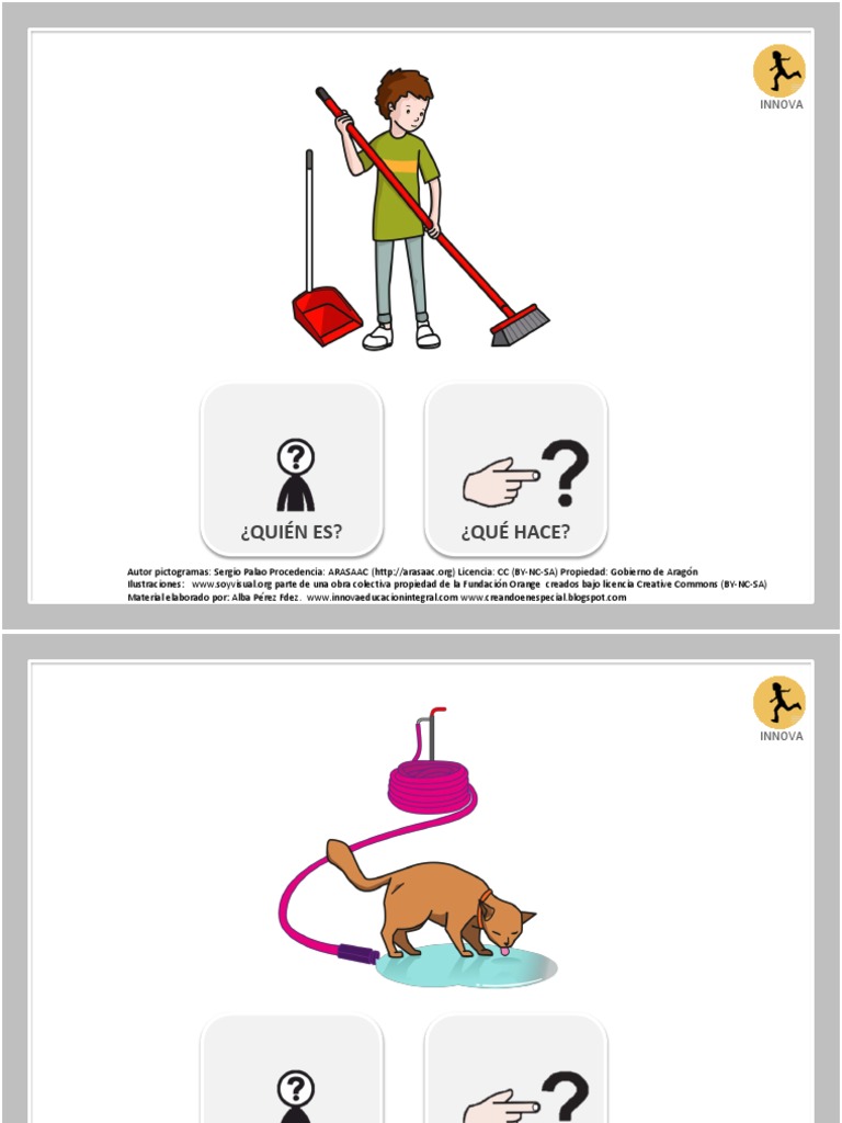 Construimos Frases de Dos Elementos - Material TEACCH | PDF | Licencia Creative Commons ...