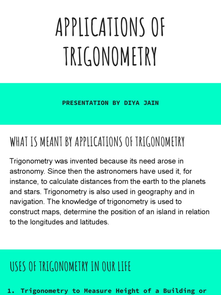 Applications of Trigonometry | PDF | Trigonometry | Navigation