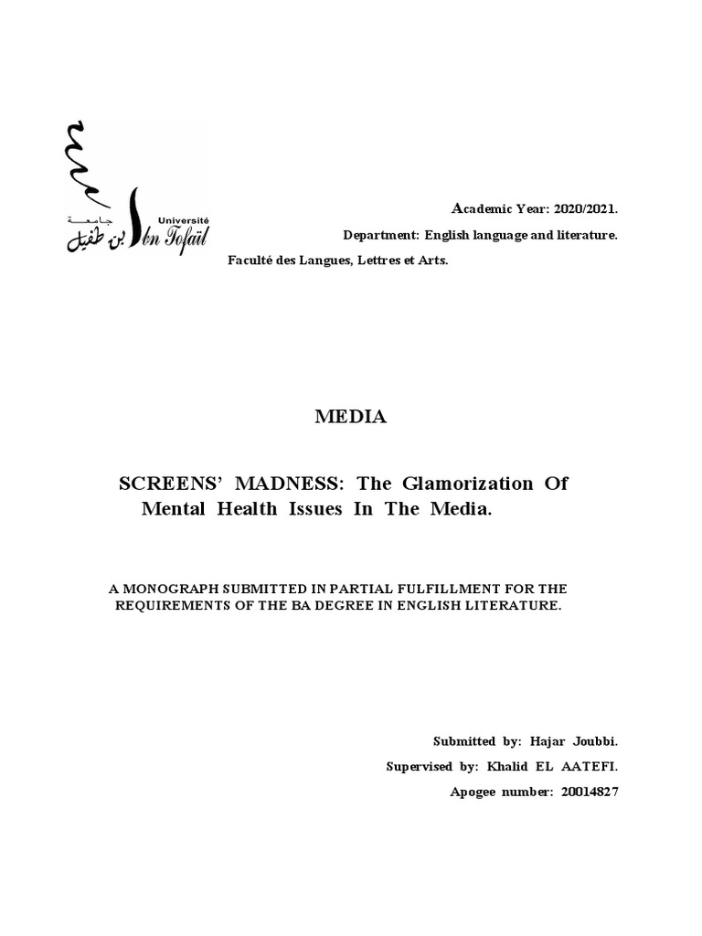 The Glamorization of Mental Health Issues. | PDF | Mental Disorder ...