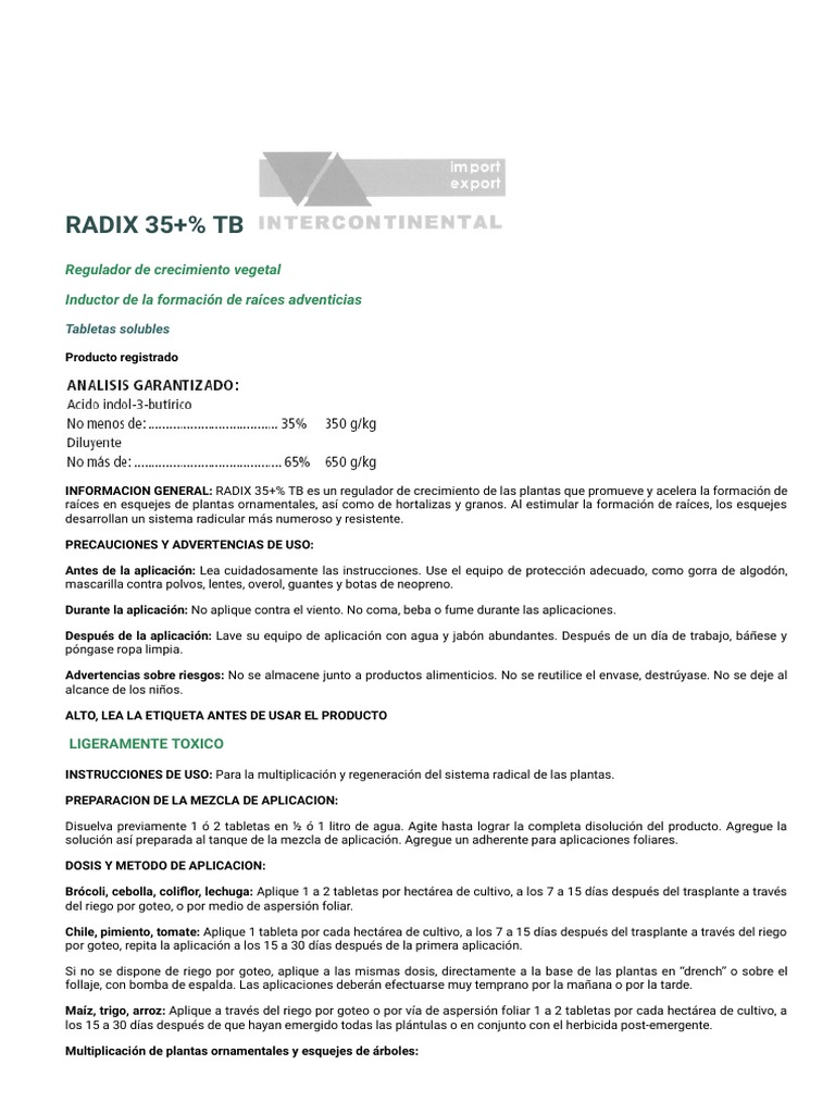 Radix Tabletassolubles | PDF | Riego | Agua