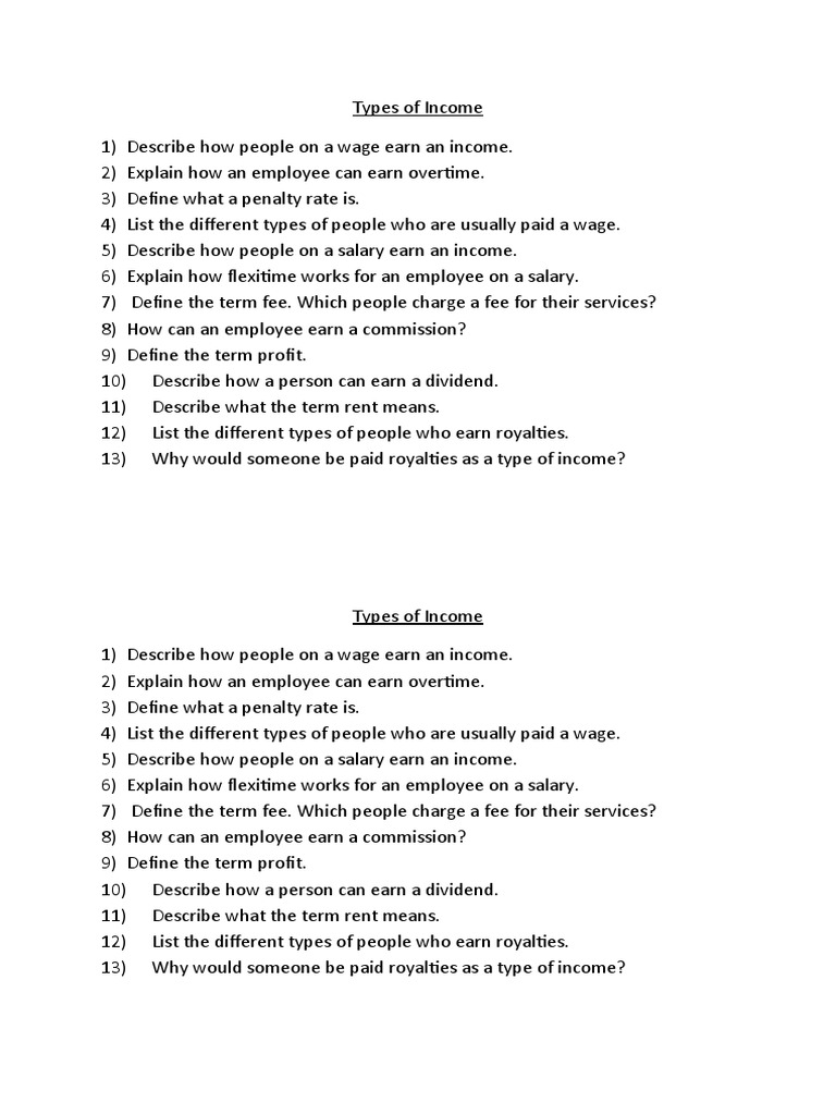 Types of Income | PDF
