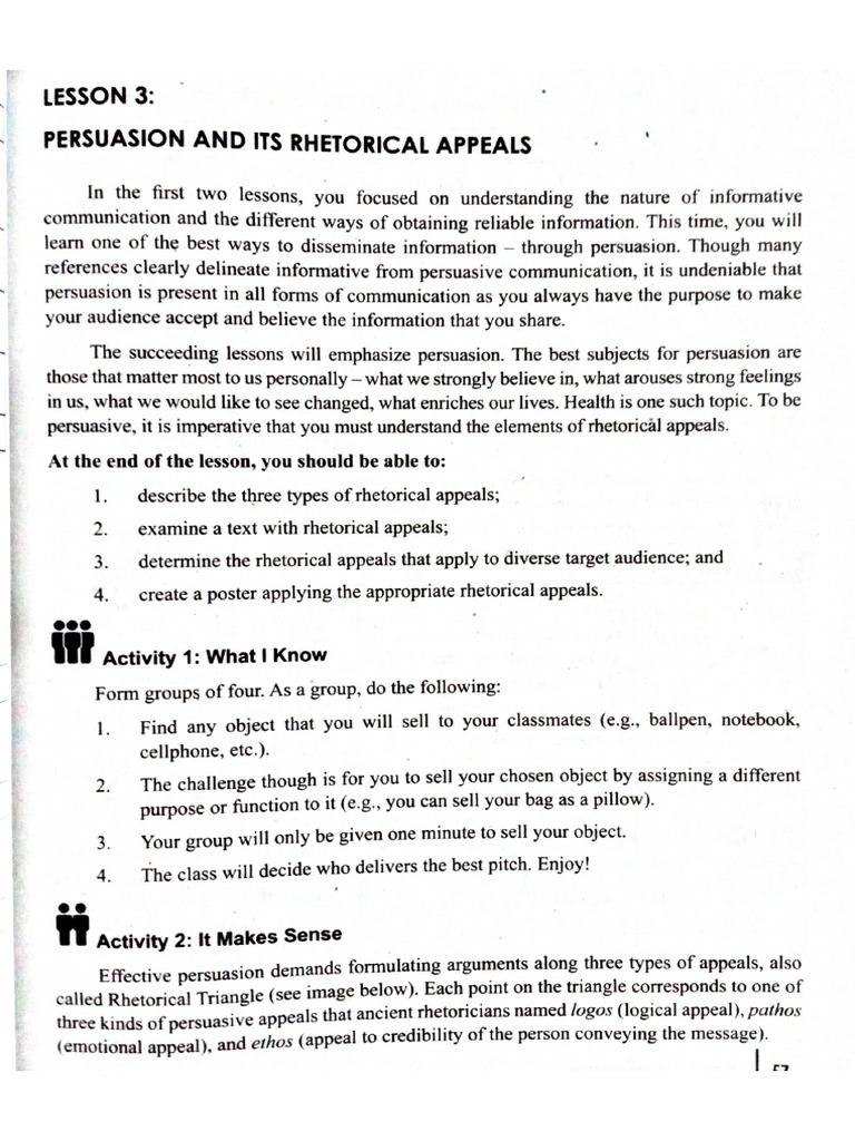 Persuasion and Its Rhetorical Appeals | PDF