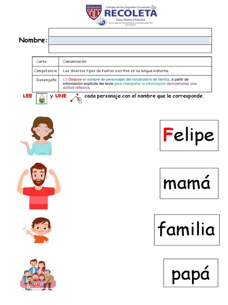 Ficha Miembros de La Familia | PDF