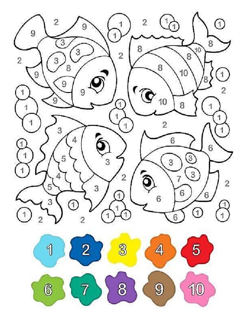 Pez de Números Para Pintar | PDF