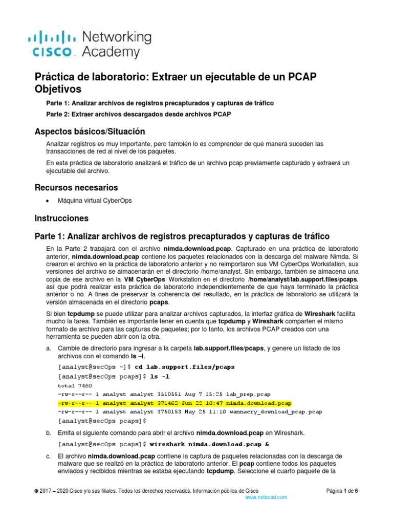27.2.10 Lab Extract An Executable From A Pcap | PDF | Archivo de ...