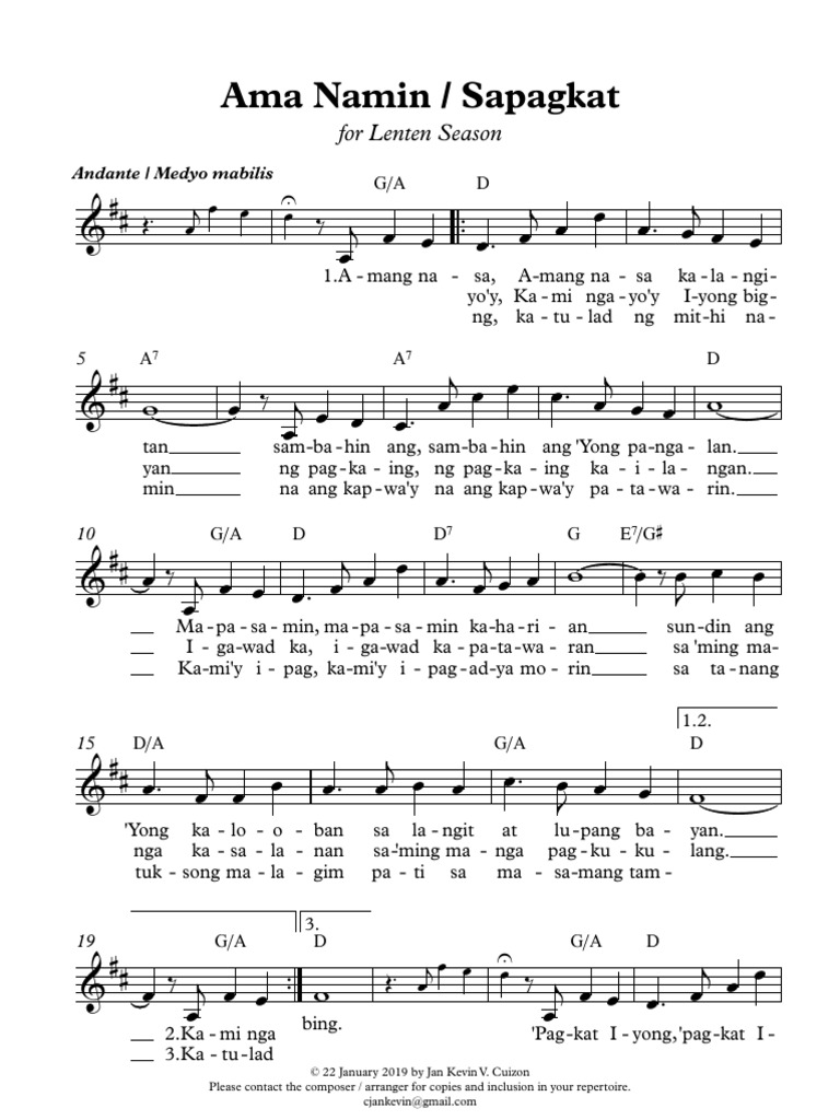 Ama Namin At Sapagkat For Lent Pdf