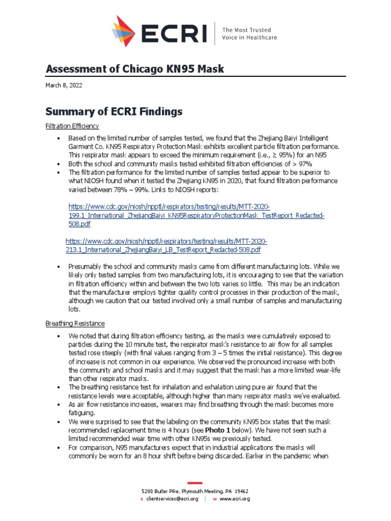 ECRI Test Results | PDF | Occupational Safety And Health | Safety