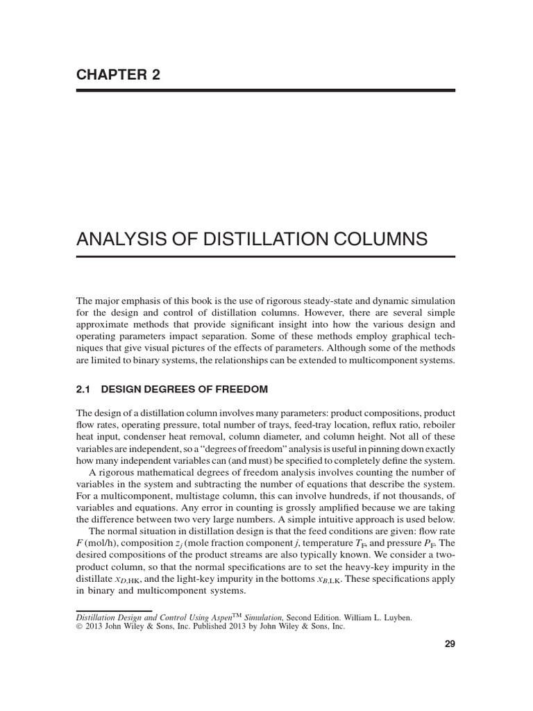 Analysis of Distillation Columns 2013 | PDF | Distillation | Unit Operations