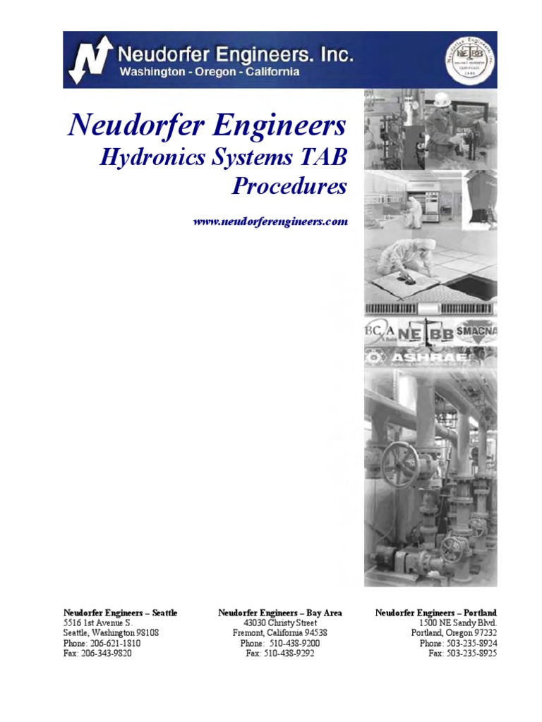 NEBB Hydronic System TAB Procedures | PDF | Flow Measurement | Pump
