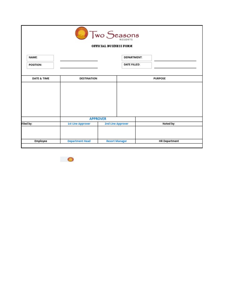TSR Form - Official Business Travel | PDF