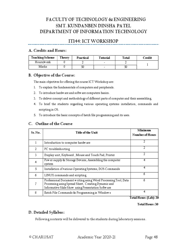 IT144 ICT Workshop | Download Free PDF | Operating System | Computer ...
