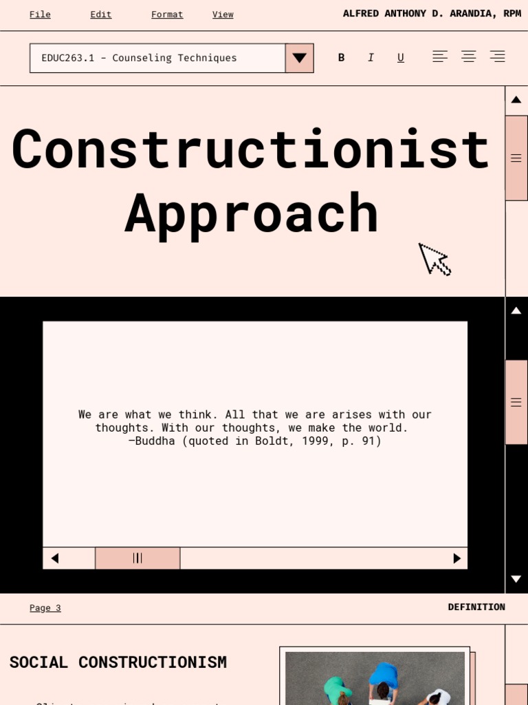Constructionist Approach | PDF | Psychotherapy | Psychology