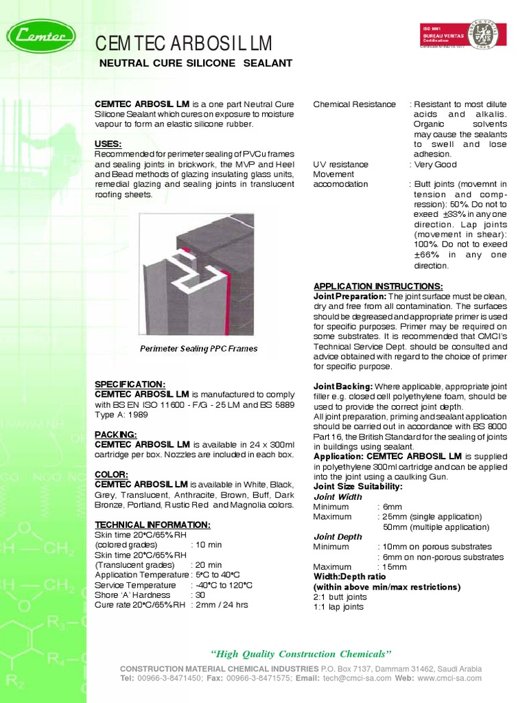 Cemtec Arbosil LM | PDF | Silicone | Industrial Processes