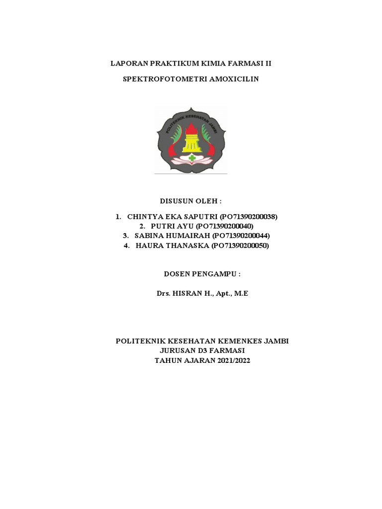 Laporan Praktikum Kimia Farmasi Ii | PDF