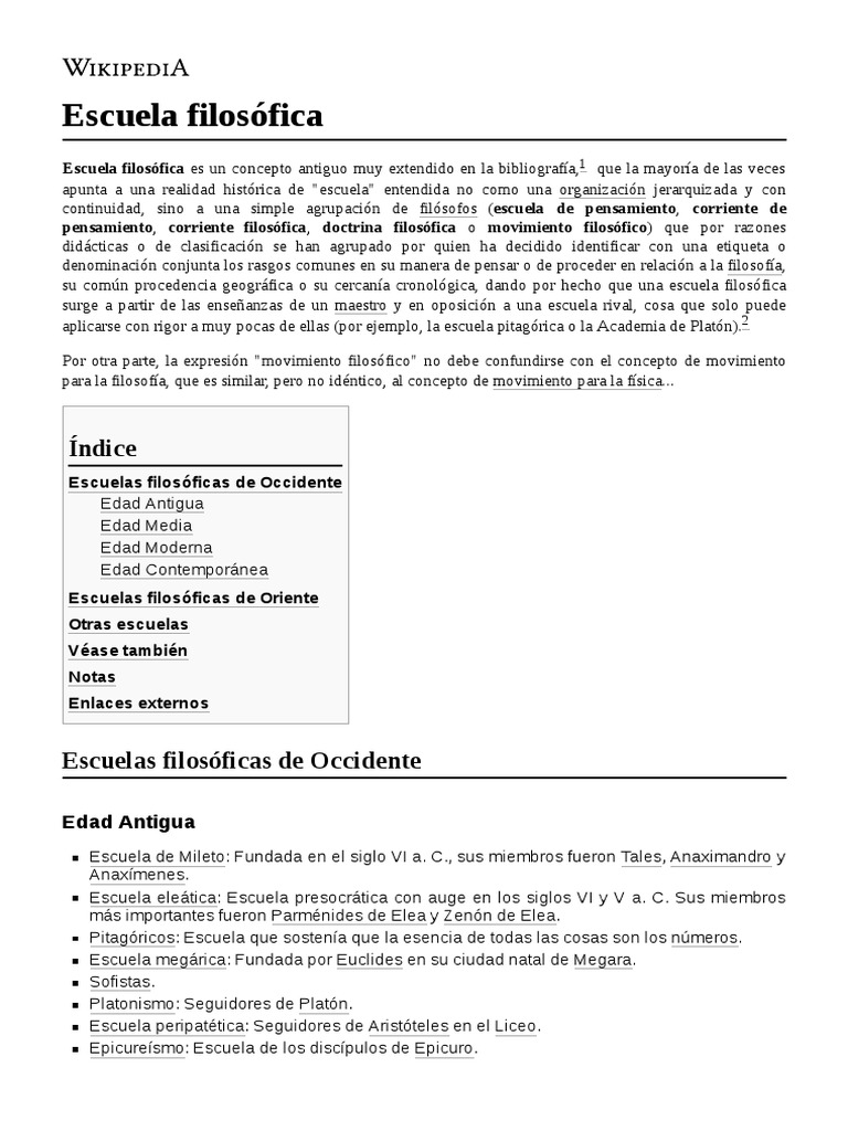 Escuela Filosófica | PDF | Filosofía griega antigua | Metafilosofía