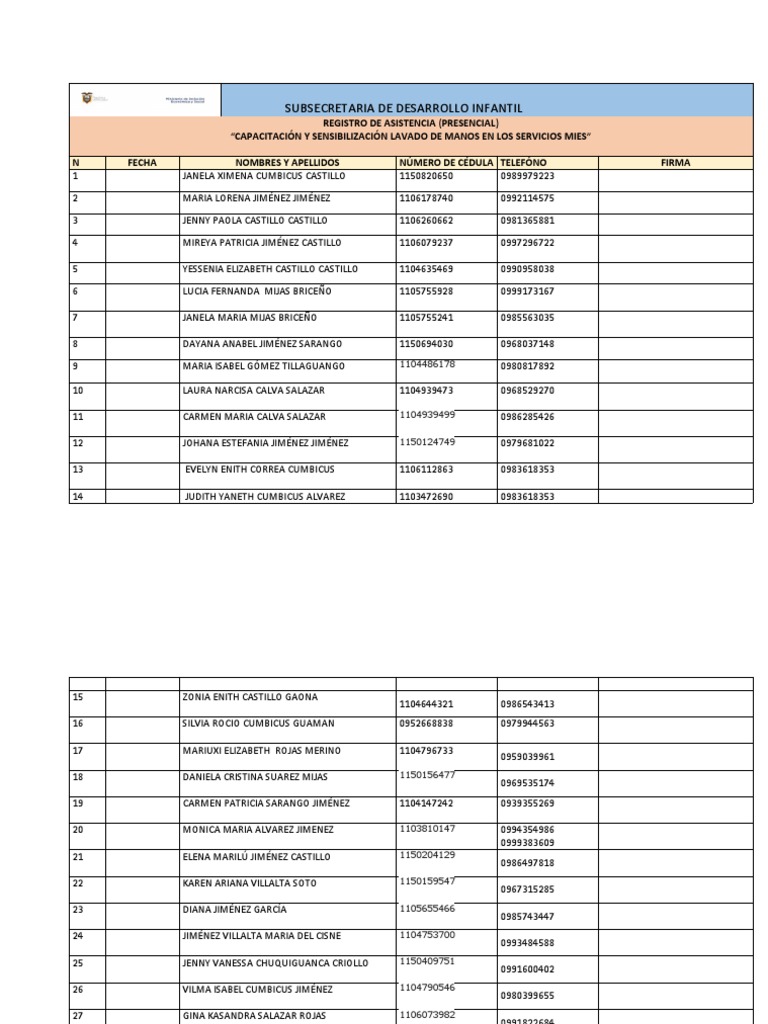 Formato Asistencia Presencial | PDF