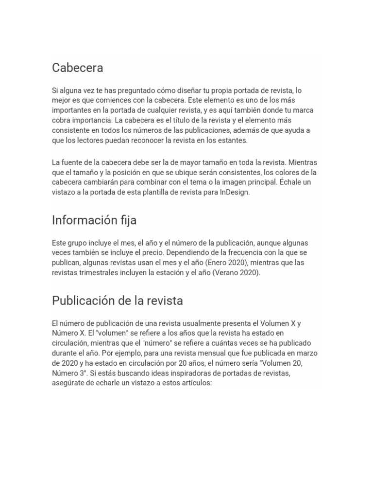 Elementos de La Portada de Una Revista | PDF