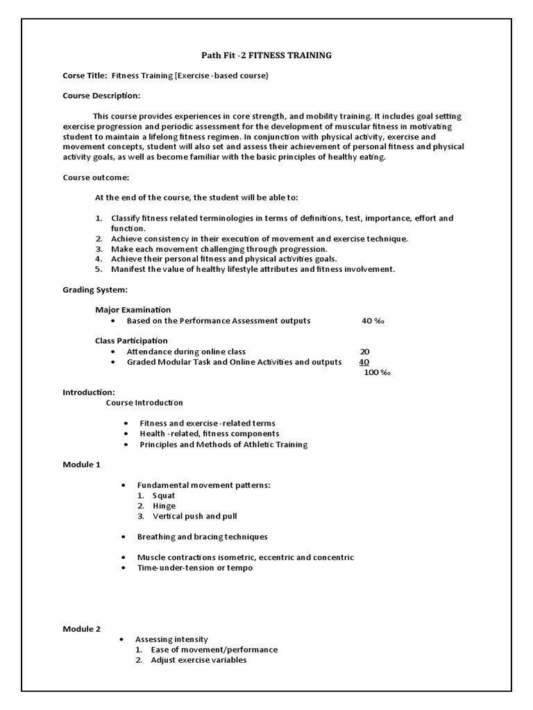 Pathfit 2 | PDF | Physical Fitness | Strength Training