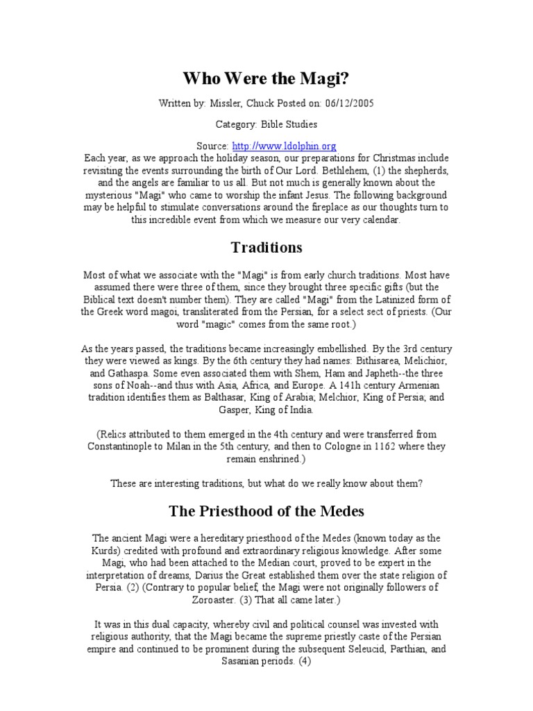 Who Were the Magi? Exploring the Identity and Significance of the Wise ...