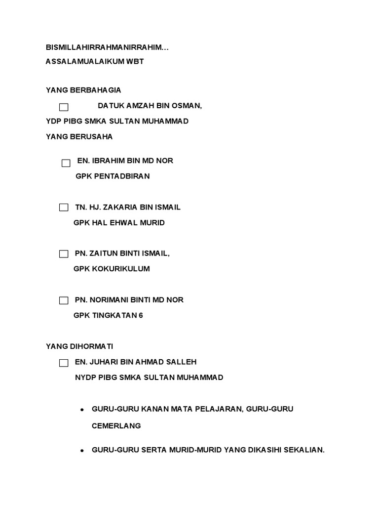 Teks Ucapan Pengetua Pelancaran Nilam | PDF