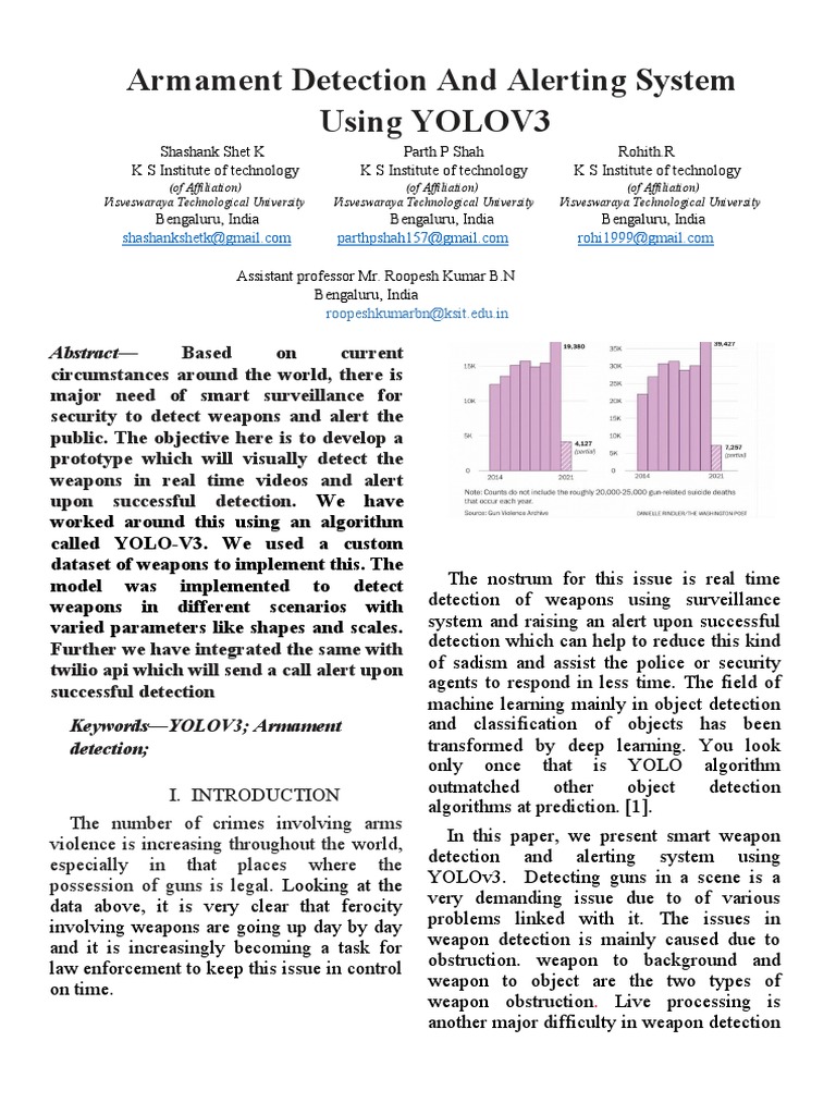 Using YOLOV3: Armament Detection and Alerting System | PDF | Standard ...