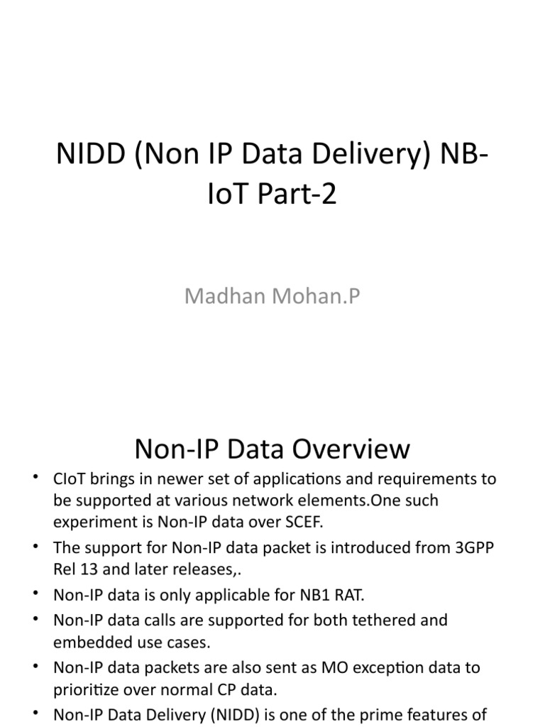 Nidd Non Ip Data Delivery Nb Iot Part2 Pdf Computer Science