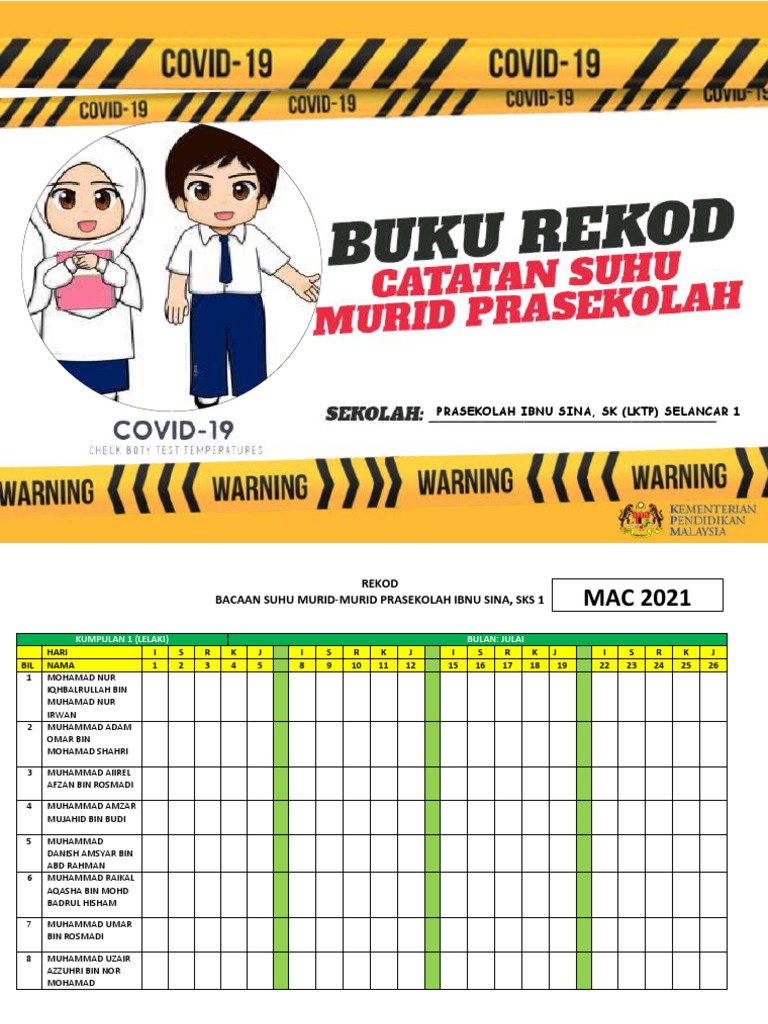 Rekod Bacaan Suhu Pra Is 2021 | PDF