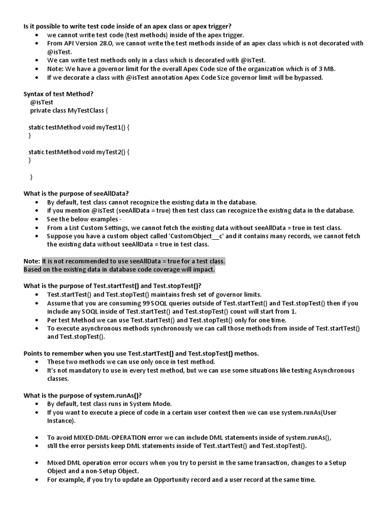 Test Class Interview Question | PDF | Class (Computer Programming ...