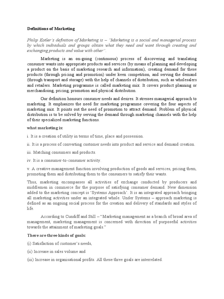 Sales And Marketing Notes Pdf Marketing Sales