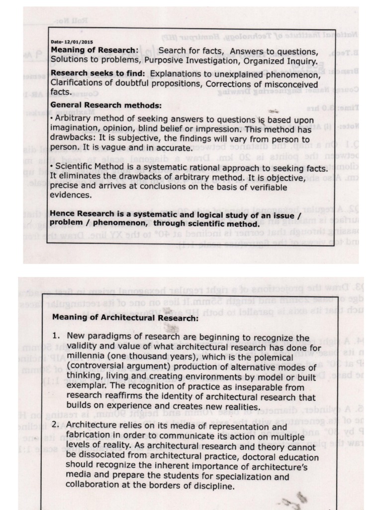 Research Methodology Notes | PDF