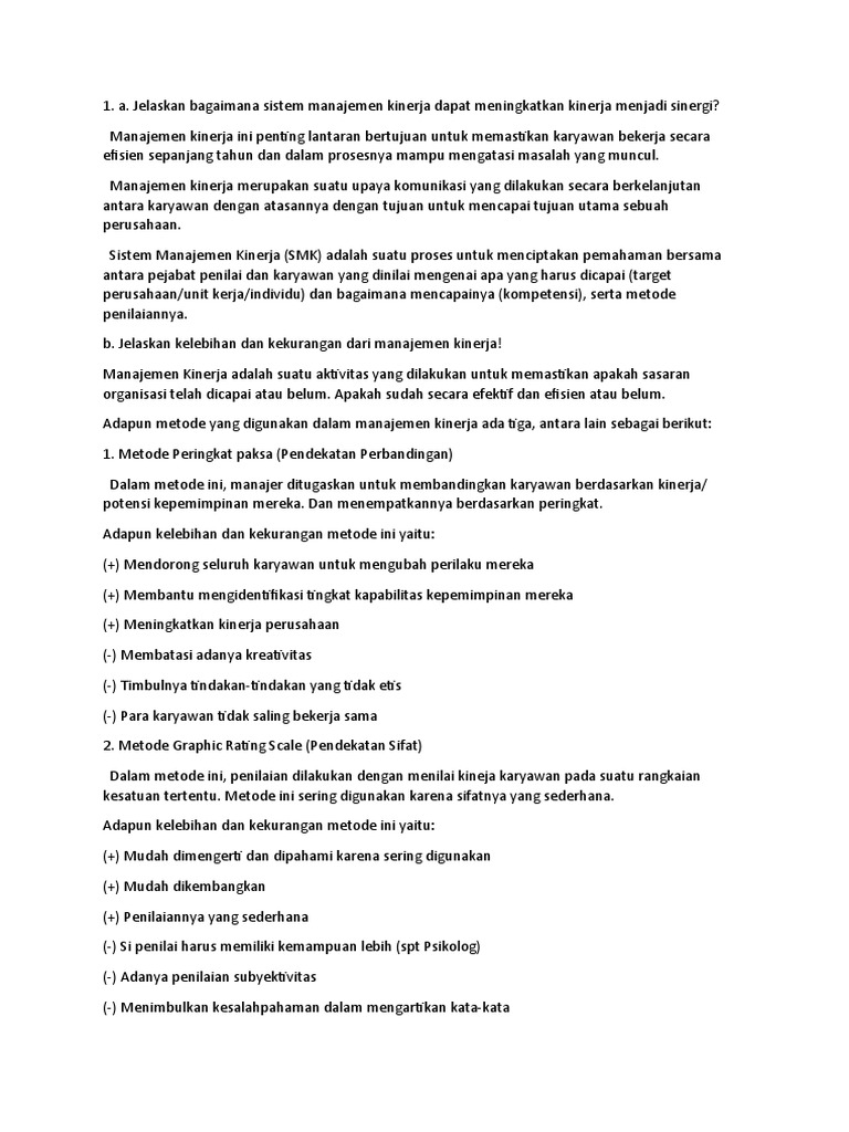 Manajemen Kinerjaa EKMA 4263 | PDF