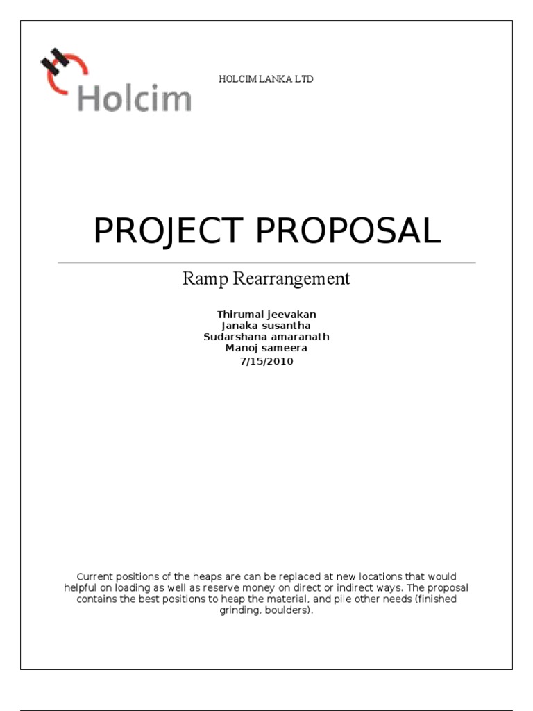 Project Proposal: Ramp Rearrangement | PDF | Transport | Business