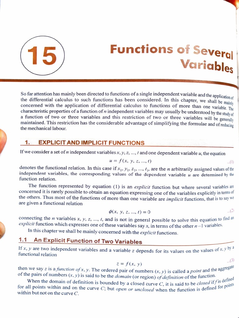 SC Malik, S Arora Functions of Several Variables | PDF