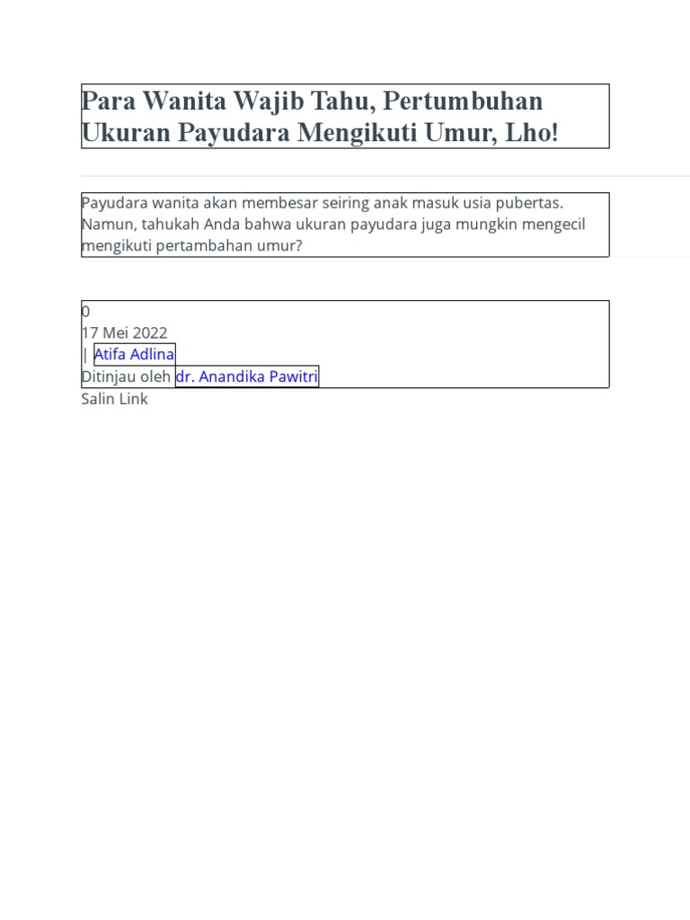 Para Wanita Wajib Tahu | PDF