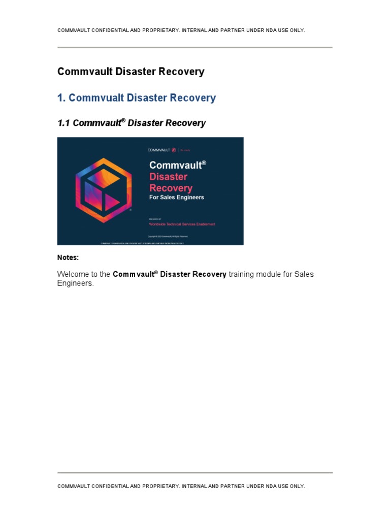 CVTSP1120-M05-Commvault Disaster Recovery | PDF | Cloud Computing | Replication (Computing)