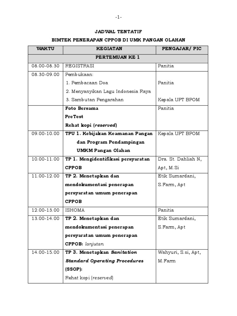 Bimtek CPPOB untuk UMKM Pangan Olahan | PDF | Kesehatan Holistik