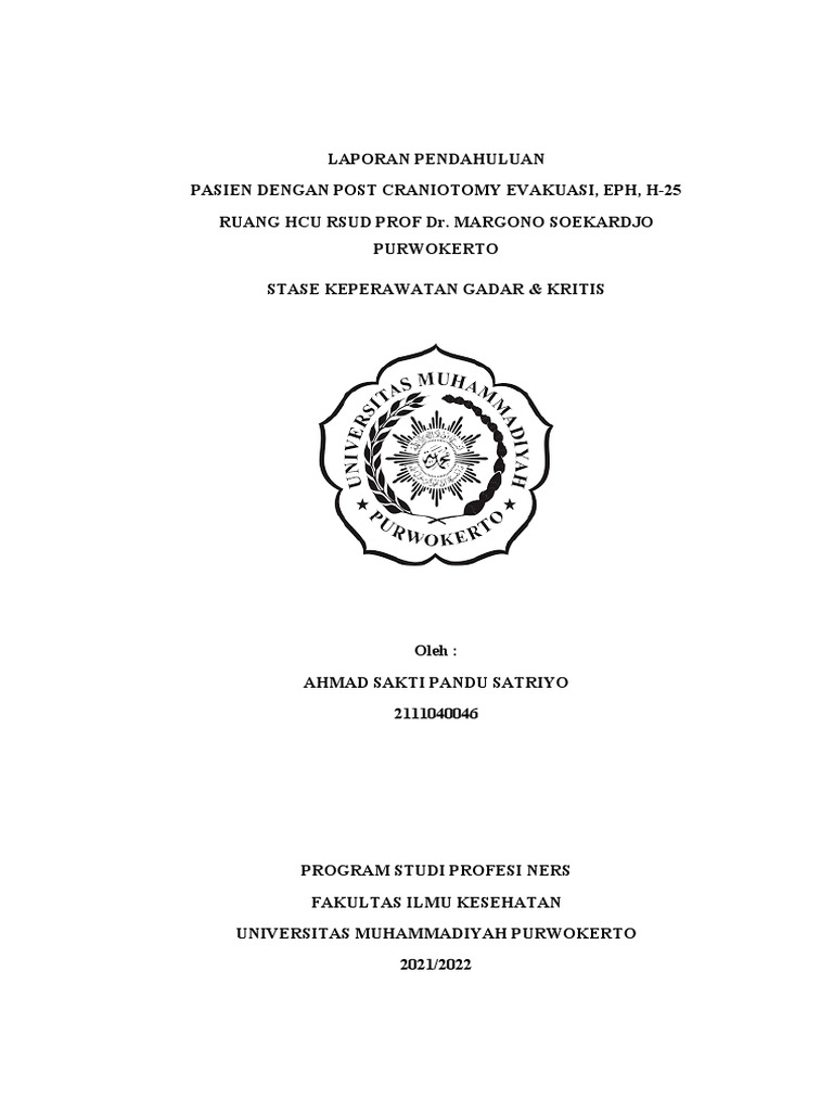 LP Post Craniotomy Evakuasi, Edh H-25 Ruang Hcu | PDF