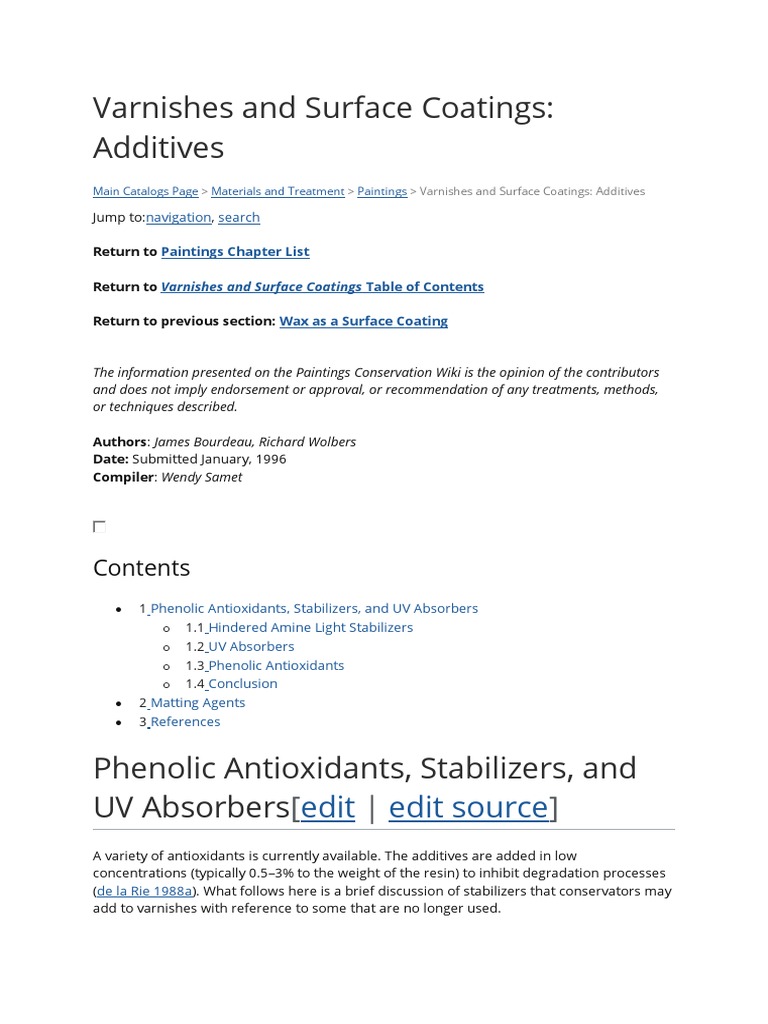 Varnishes and Surface Coatings | PDF | Ultraviolet | Varnish