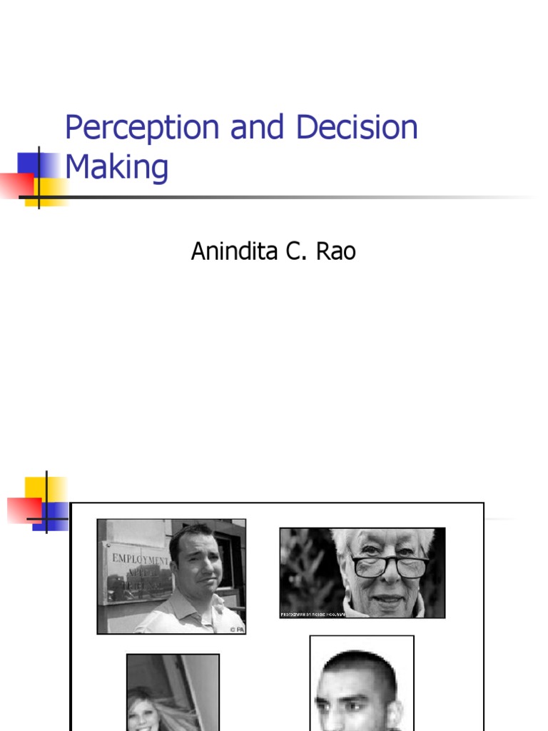 Perception And Decision Making Pdf Perception Psychology