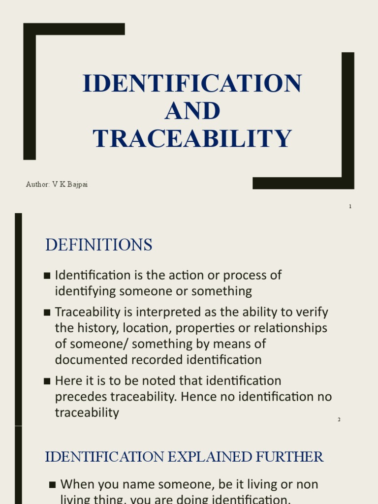 Identification and Traceability | PDF | Identity Document | Computing