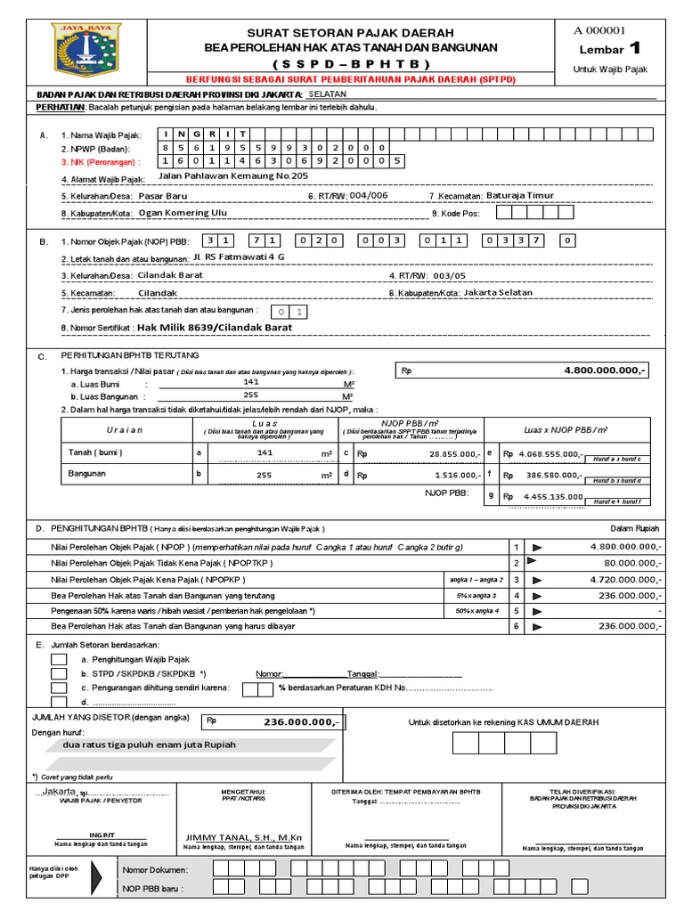 Formulir BPHTB | PDF
