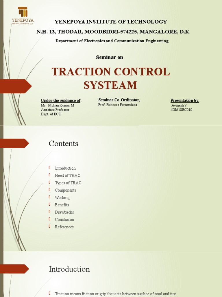Traction Control System | PDF | Anti Lock Braking System | Brake