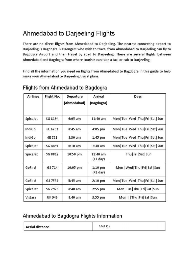 Ahmedabad To Darjeeling Flights | PDF | Baggage | Transport