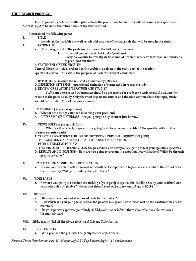 The Research Proposal: Format: Times New Roman, Size 11, Margin Left 1. ...